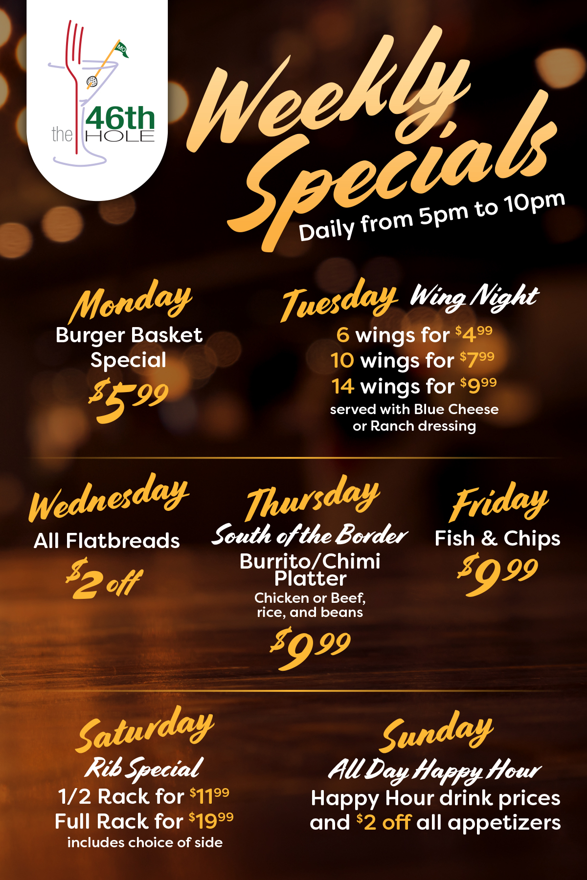 46th Hole Bar & Grill | Majestic Oaks Golf Club